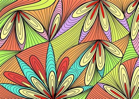 꽃 추상 라인 변동 아트 배경