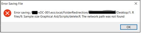 Error Saving File Folder Redirected Not Working RStudio IDE Posit Community