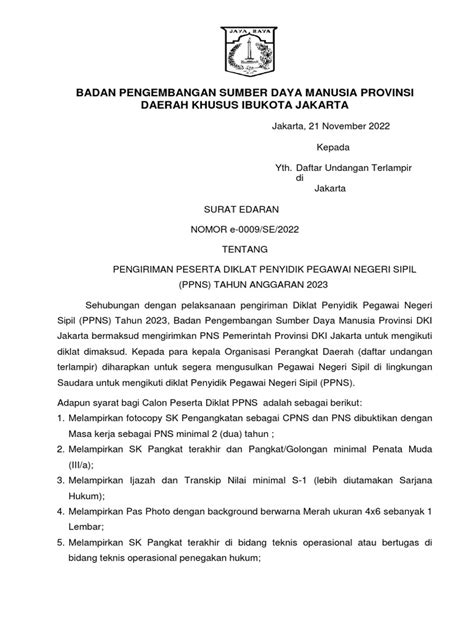 Surat Edaran Ppns 2023 Pdf