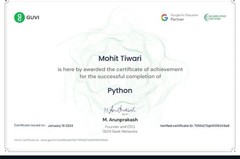 Mohit Tiwari On Linkedin Excited To Share That Ive Recently Earned My