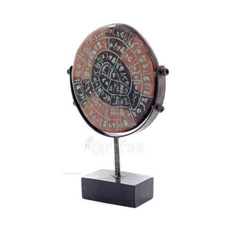 Phaistos Disc The Unsolved Mystery 22 Cm Alabaster Marble Base Mino