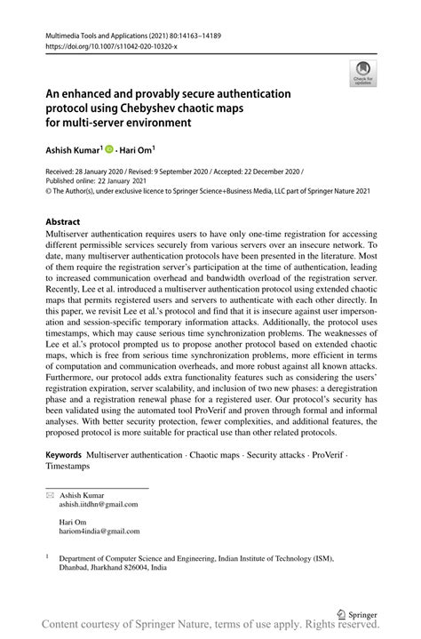 An Enhanced And Provably Secure Authentication Protocol Using Chebyshev