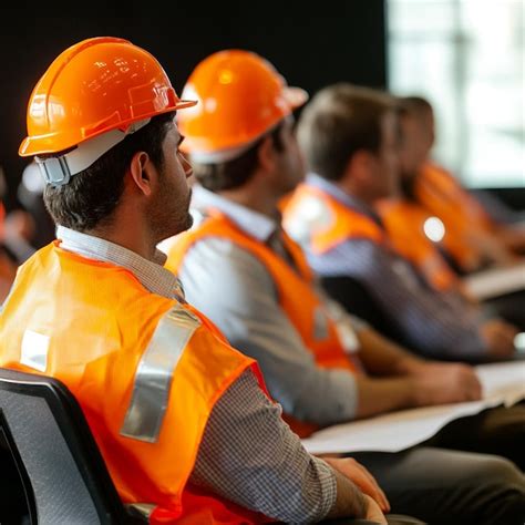 A Visual Of A Safety Training Seminar With Employees Listening To A