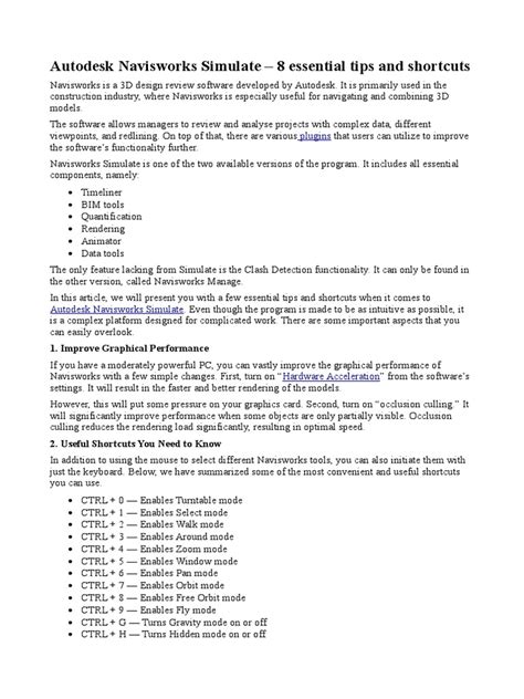 Autodesk Navisworks Simulate 8 Essential Tips And Shortcuts Pdf 3