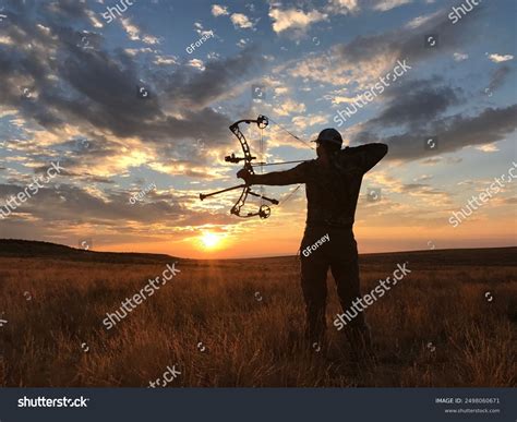 Man Archery Hunting Desert Sunset Stock Photo Shutterstock