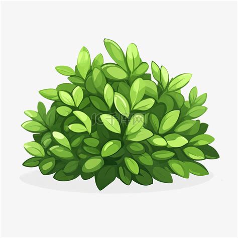 布什卡通扁平灌木素材图片免费下载 千库网