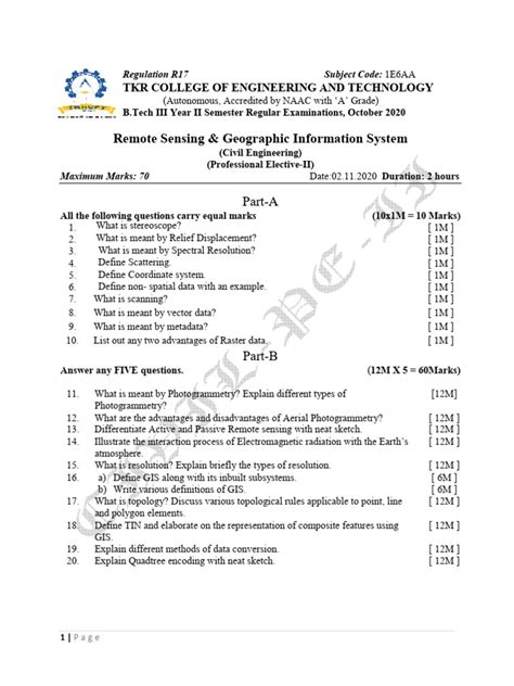 Iii 2 Regularl Remote Sensing Andgeographic Information Systems Pdf Geographic Information