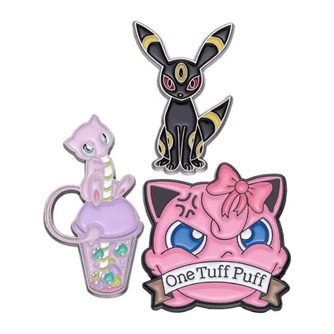 Pokemon ‘set Of 3 One Tuff Puff Enamel Pin Distinct Pins