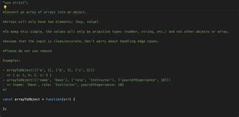 Solved Use Strict Convert An Array Of Arrays Into An Chegg