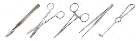 Surgical Instruments Set With Vector Illustration Realistic Implement