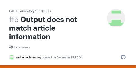 Output Does Not Match Article Information Issue Dart Laboratory Flash Ids Github