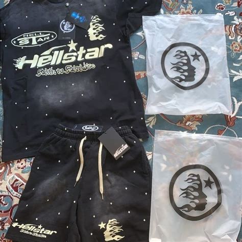 Hellstar Black Graphic T Shirt And Shorts Set Hellstar Graphic Shirt
