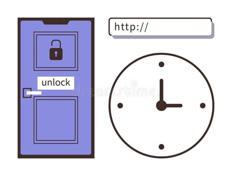 Digital Door Unlocking With Security Lock And Url Bar Highlighting