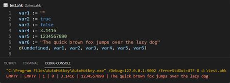Native Objects And Numbersstrings When Debugging Rautohotkey