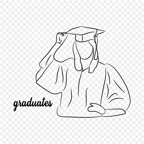 요약 선 그리기 졸업생 젊은 여자 Png 요약 선 그림 Png 일러스트 및 벡터 에 대한 무료 다운로드 Pngtree