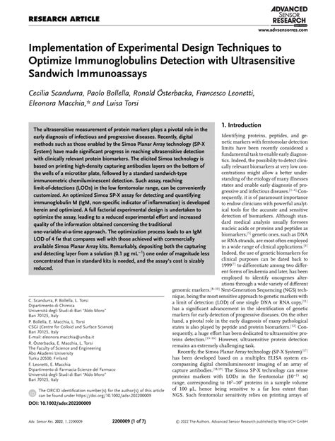 Implementation Of Experimental Design Techniques To Optimize Immunoglobulins Detection With