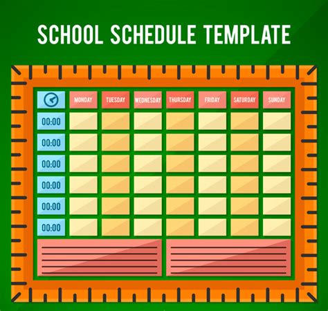 空白课程表矢量 素材中国