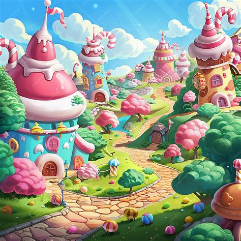 Candy World 2dcandy World 2d Game Art Cartoon Style Game Art Cartoon