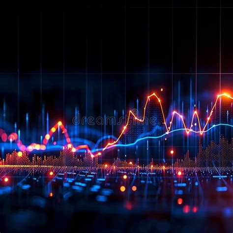 Graph Chart With A Contemporary Line Visually Appealing Image Stock