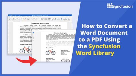 How To Convert A Word Document To A Pdf Using The Syncfusion Word Library Youtube