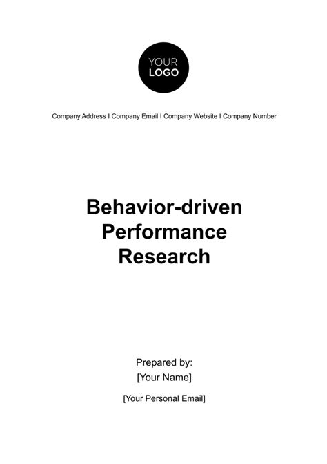 Free Behavior Driven Performance Research Hr Template To Edit Online