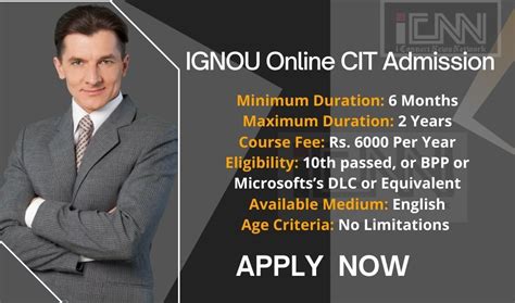 IGNOU Online CIT Admission 2025 Syllabus Fee
