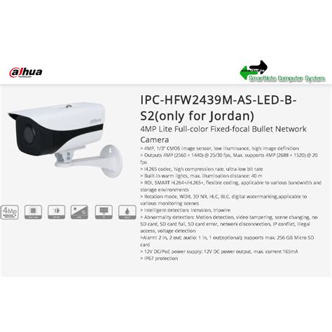 Dahua 4mp Lite Full Color Fixed Focal Bullet Network Camera Ipc