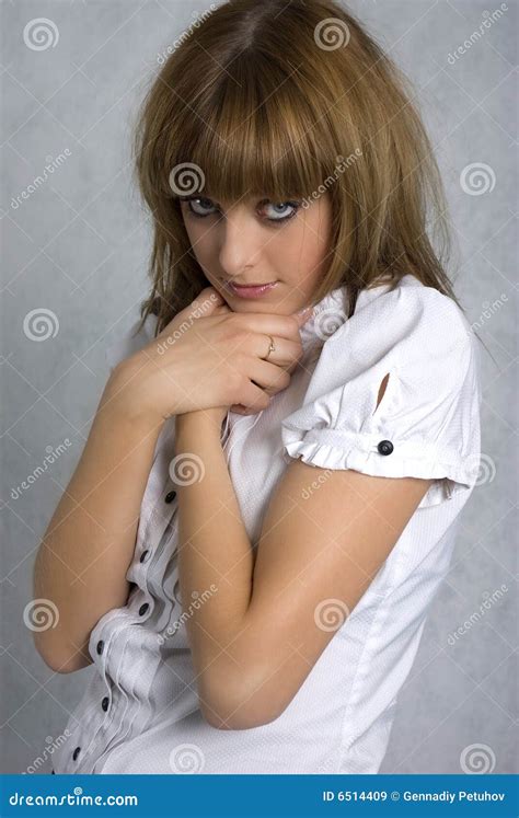 Timid Girl Stock Image Image Of Lovely Dismissed Beautiful 6514409