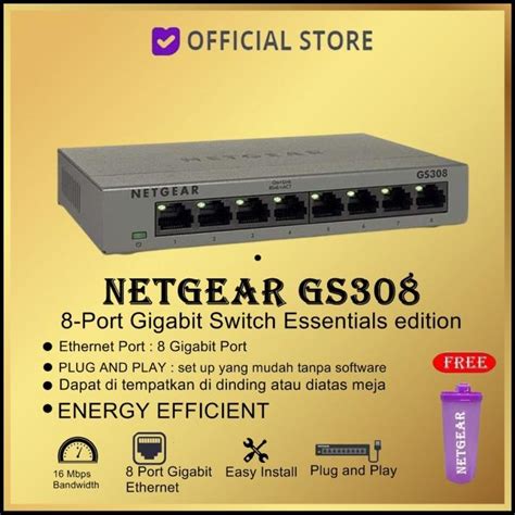 Jual Netgear Gs308 8 Port Gigabit Ethernet Switch Shopee Indonesia