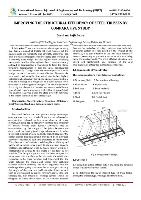 Pdf Improving The Structural Efficiency Of Steel Trusses By