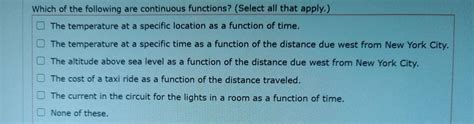 solved which of the following are continuous functions