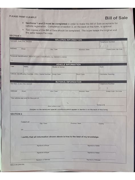 Alberta Vehicle Bill Of Sale Temp Pdf