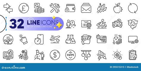 Set Of Inspect Swipe Up And Sunny Weather Line Icons For Design