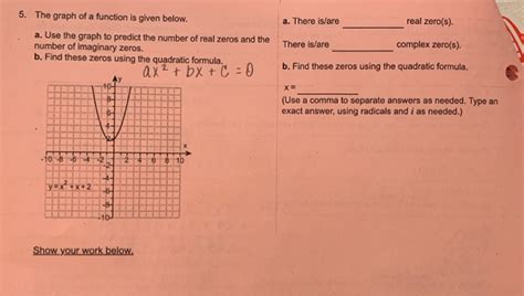 Solved 5 The Graph Of A Function Is Given Below Real