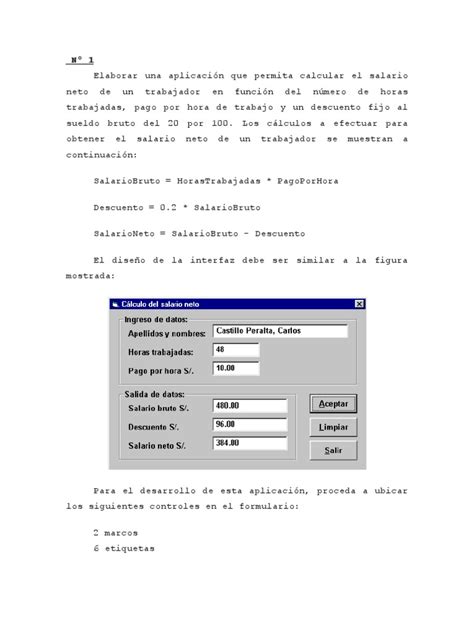 Ejercicios En Visual Basic Salario Básico