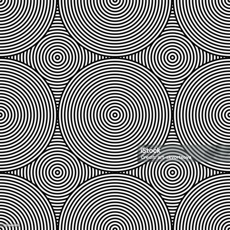 추상 원 장식 요소 벡터 배경 원활한 흑백 패턴 배경 화면 패턴 채우기 웹 페이지 배경 표면 텍스처 직물에 적합합니다 0명에 대한 스톡 벡터 아트 및 기타 이미지 Istock