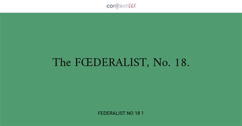 Federalist No 18 1