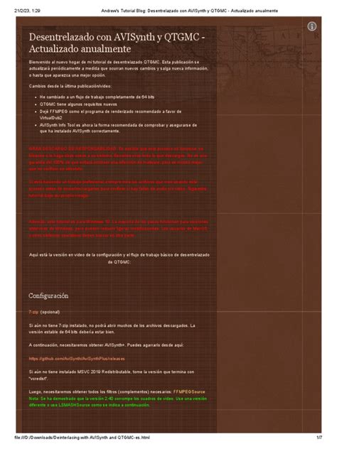 Deinterlacing With Avisynth And Qtgmc Pdf Archivo De Computadora