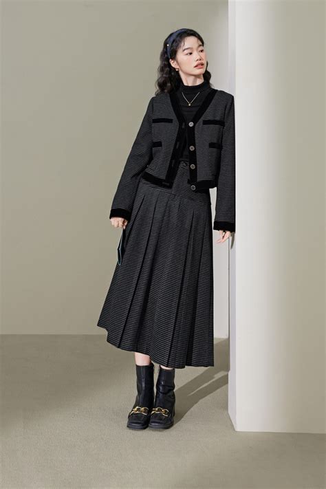 쿠오세 트위드 자켓 스커트 세트 위시버킷