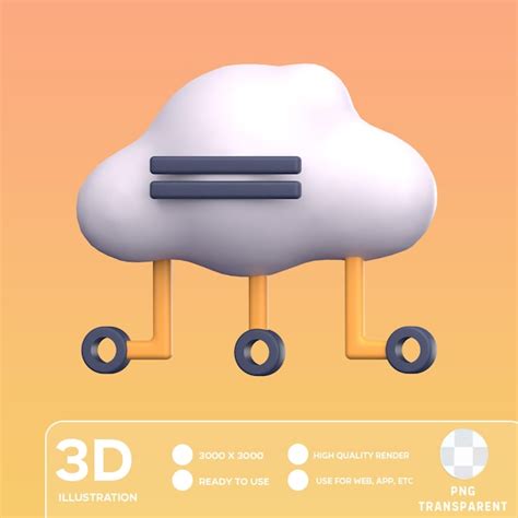 Premium Psd Psd Cloud Network 3d Illustration