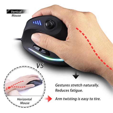 Jomaa Rgb Wired Vertical Mouse Rgb Ergonomic Mice Gaming Joystick Programmable Button 10000dpi