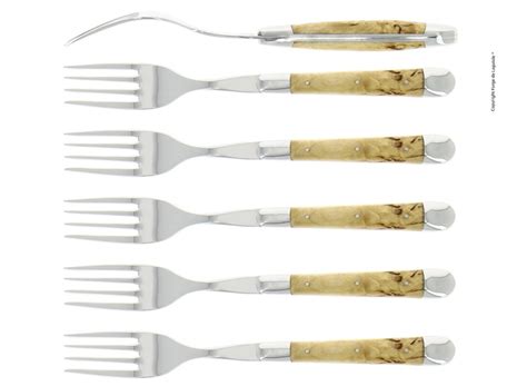 Sex Gafflar Handtag Av Björk Blank Tradition Forge De Laguiole