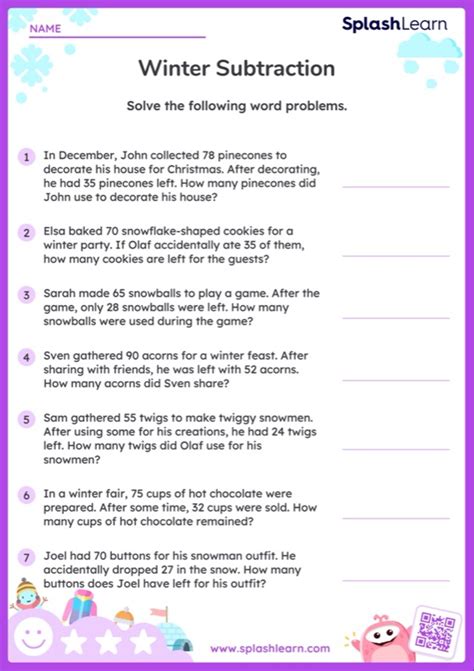 2 Digit Subtraction Word Problems Worksheets Free And Printable