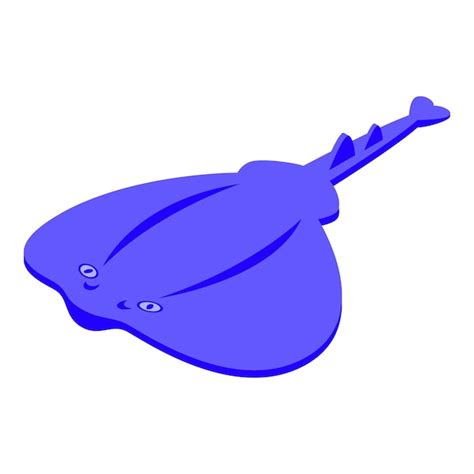 Icono De Mantarraya Azul Isométrico De Icono De Vector De Mantarraya