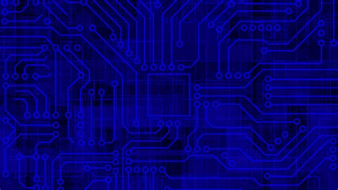 Blue Computer Chip With Connections And Signals Ai Computer Processor Background Mother Board