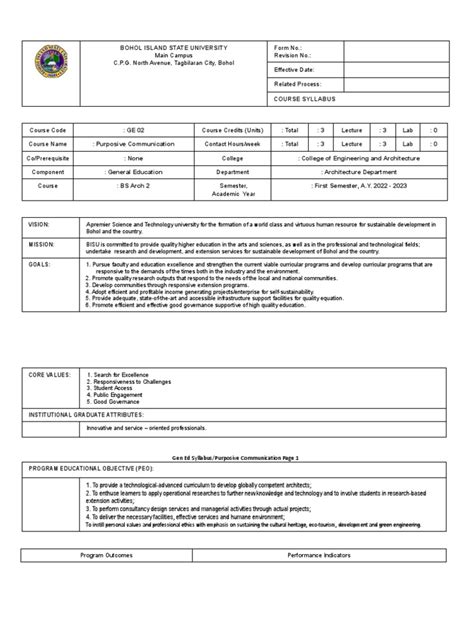 Syllabus Arch Pdf Communication Architect