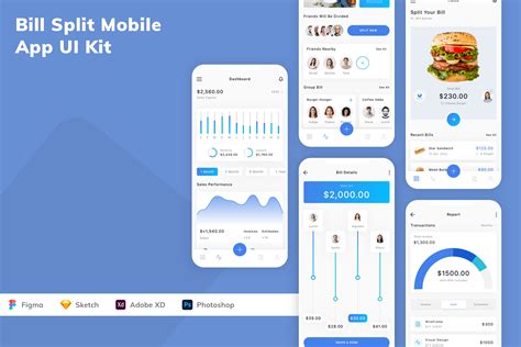 Bill Split Mobile App Ui Kit Graphic By Betush · Creative Fabrica