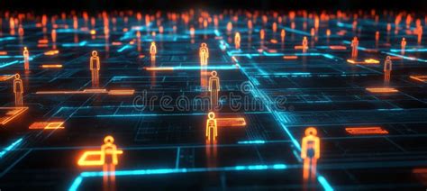 Digital Network Of People A Futuristic Concept Of Global Connectivity And Technology Stock