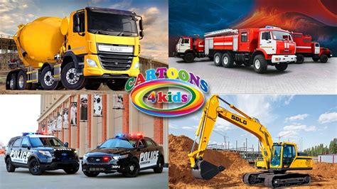 Изучаем строительный транспорт и спецтехнику Сборник Развивающие мультики для детей про