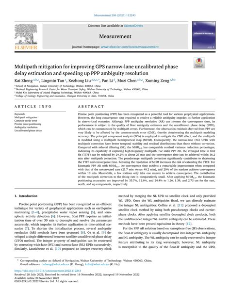 Pdf Multipath Mitigation For Improving Gps Narrow Lane Uncalibrated